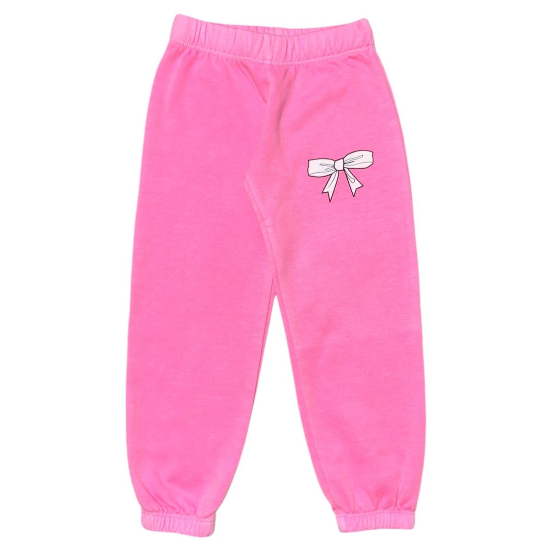 Girls Pink Bow Design Sweatpants | Mini Dreamers