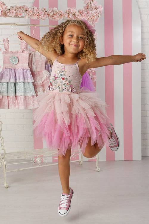Sparkly Castle Tutu Dress with Tulle Skirt | Mini Dreamers