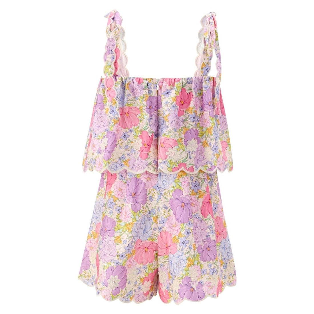 Embroidered Floral Romper Tiered Design | Marlo