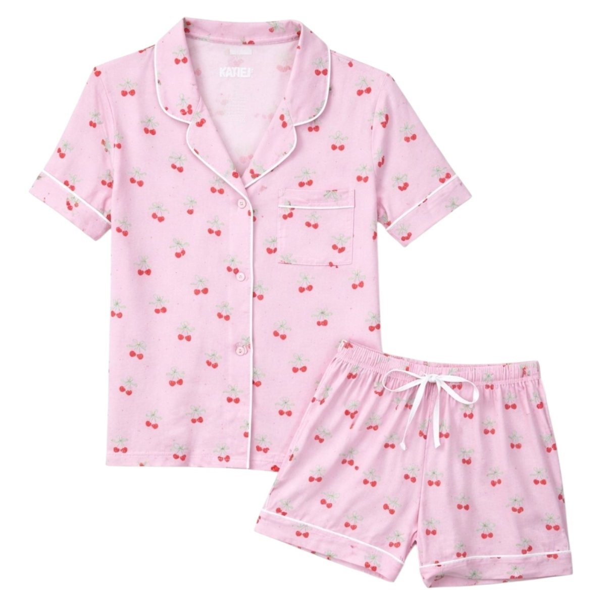 CHERRY BOW LYNN SHORT SLEEVE/SHORTS PAJAMA SET