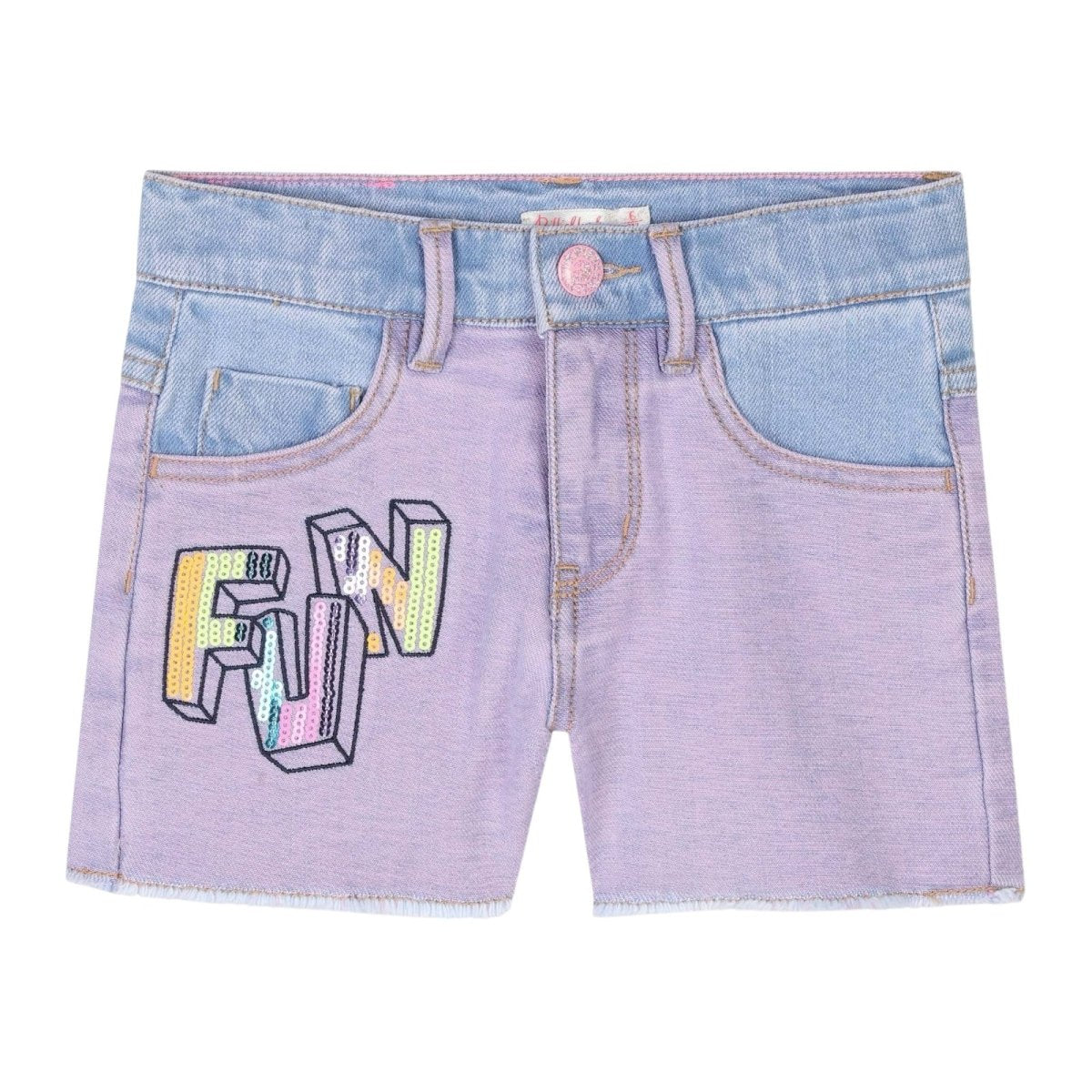 Colorful Denim Shorts with Sequin Accents | Billieblush