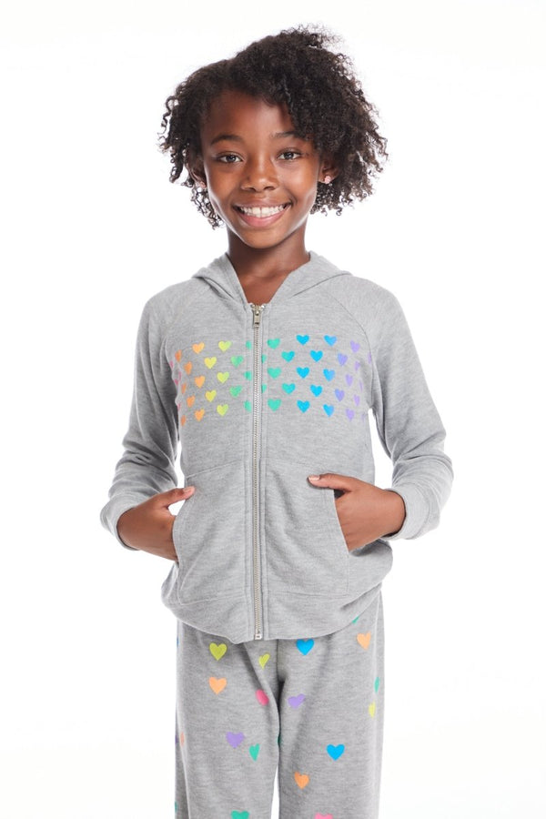 Sporty Heart Zip Up Hoodie | Chaser Kids