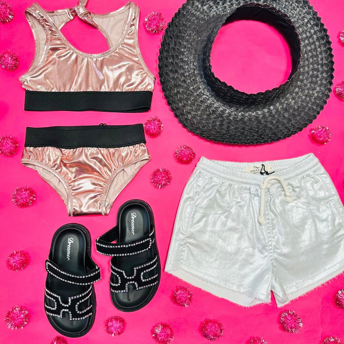 Metallic Two Piece Sporty Bikini by Andorine | Mini Dreamers