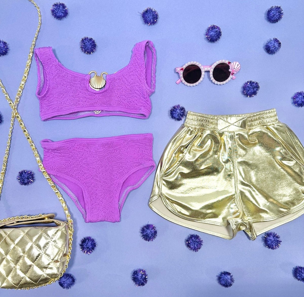 Sea Kini Two-Piece Bikini with Seashell Accent | Mini Dreamers