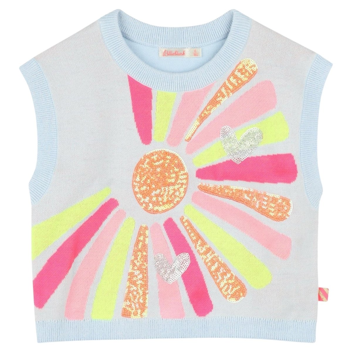 Sequin Sun T-Shirt in Bright Colors | Billieblush