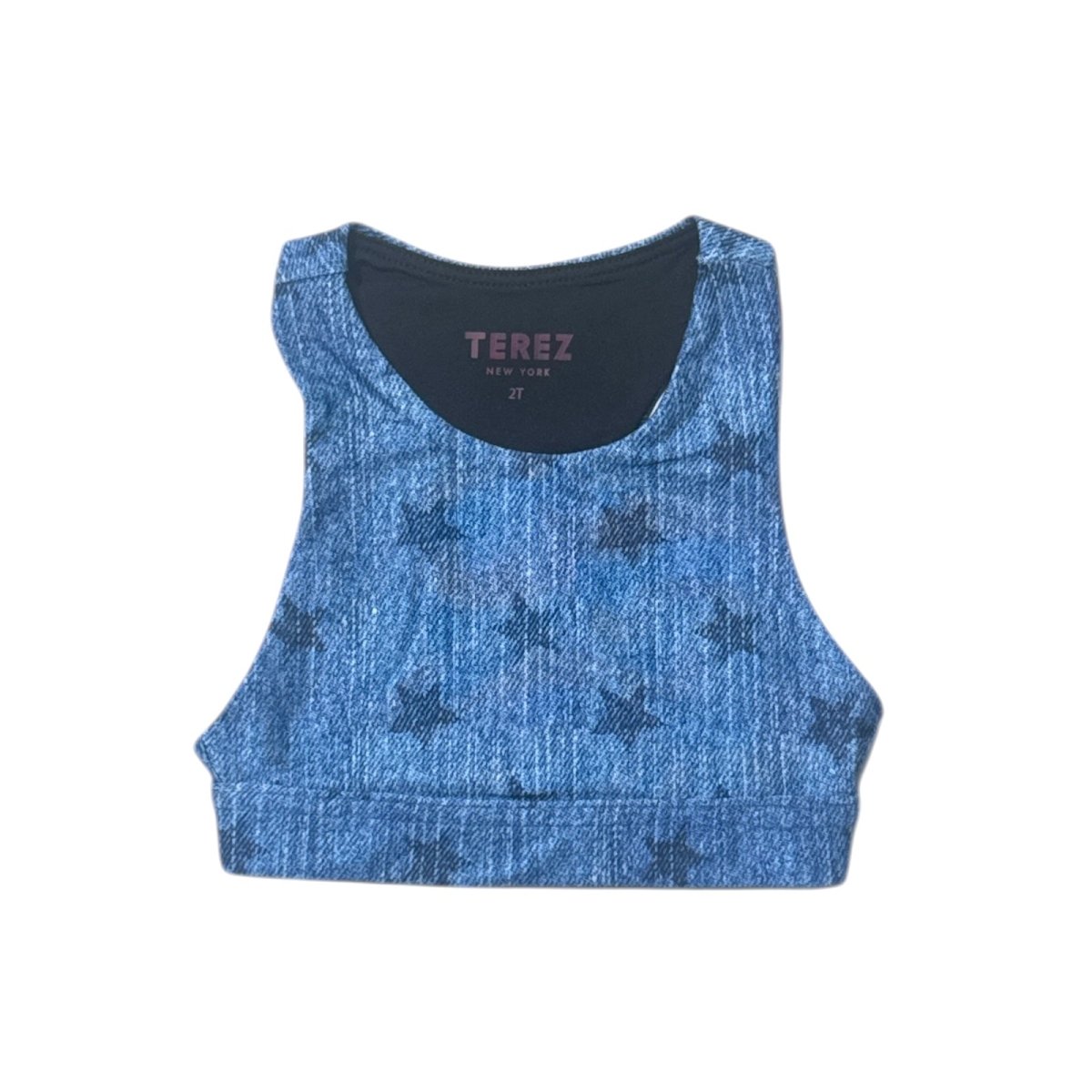 STARS DENIM EFFECT SPORTS BRA