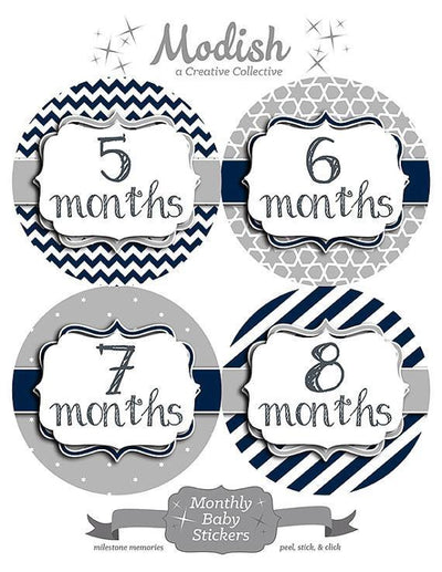 ASSORTED PATTERN MONTHLY BABY STICKERS