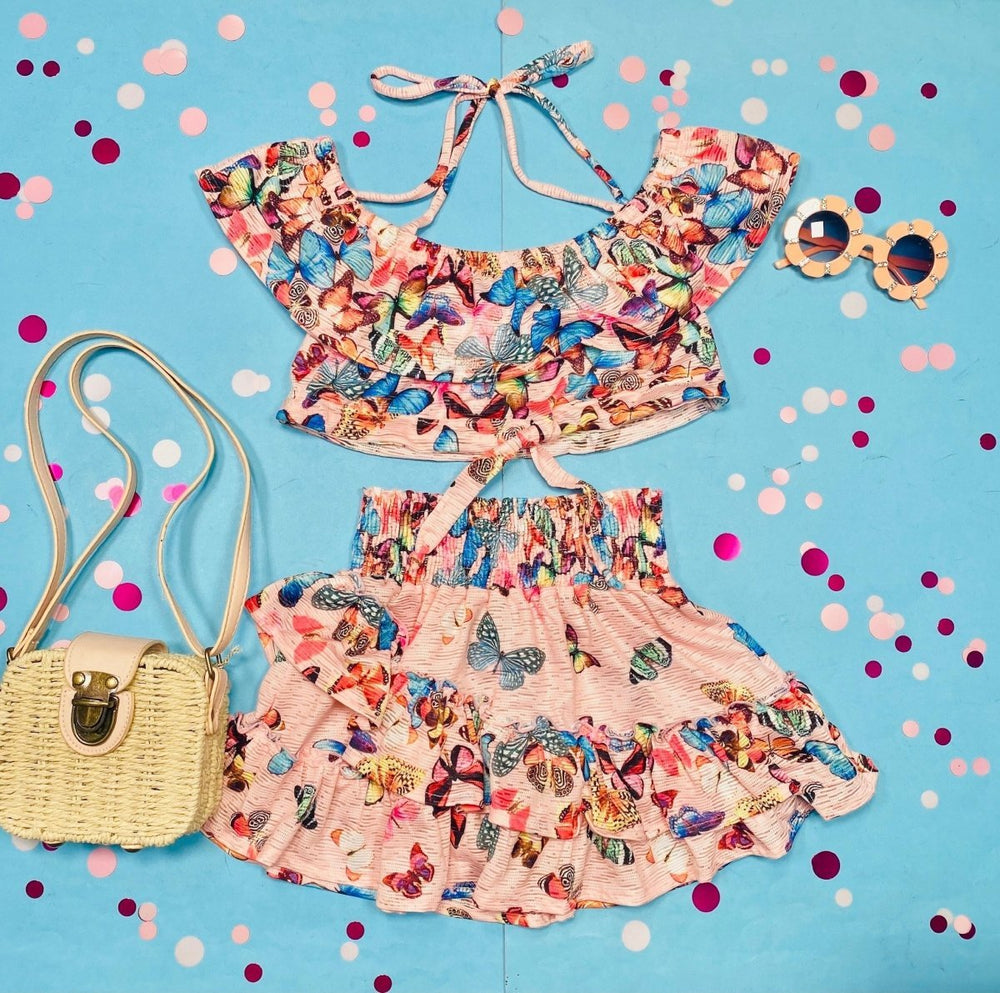 BUTTERFLY RUFFLE CROP TOP