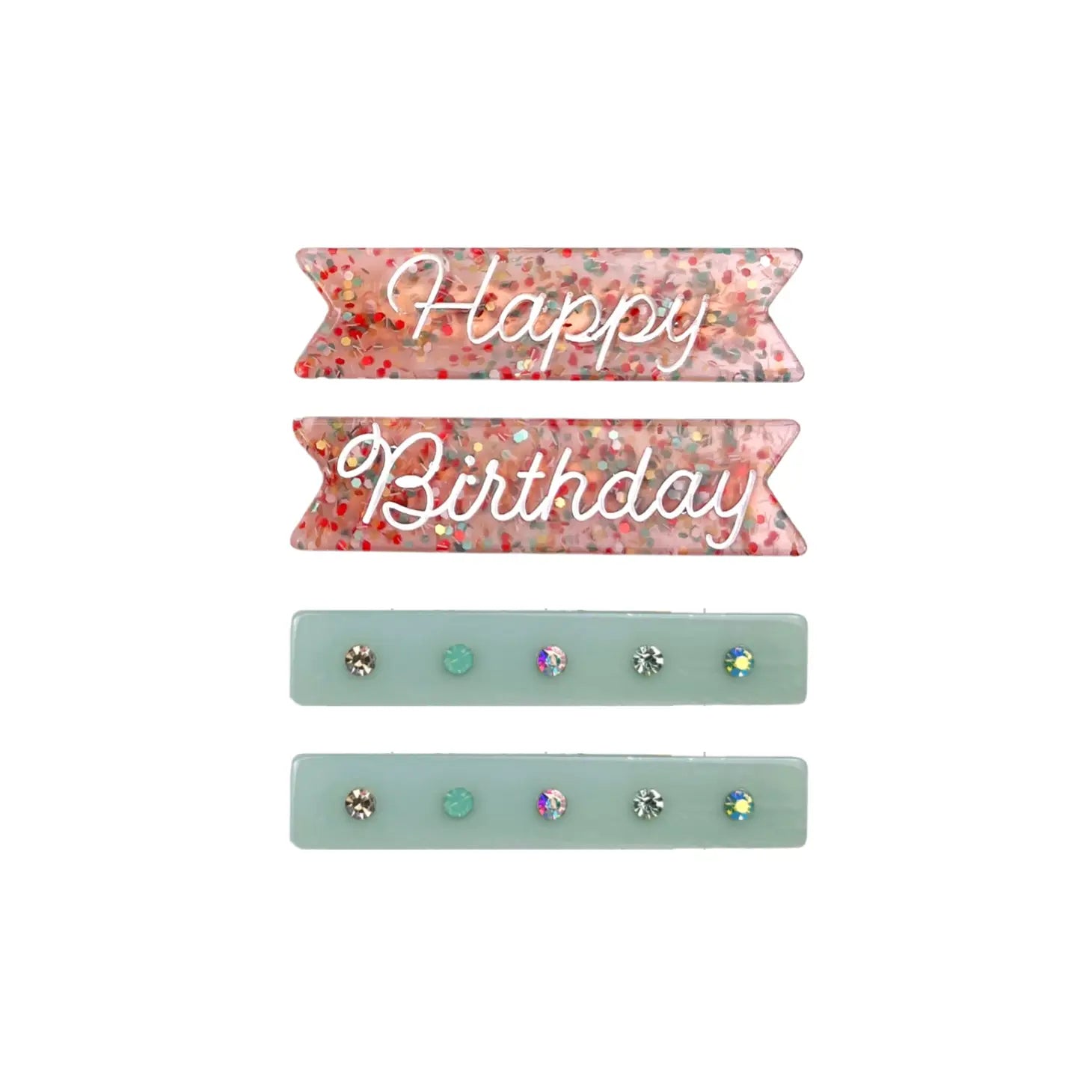 HAPPY BIRTHDAY HAIR CLIP SET OF 4