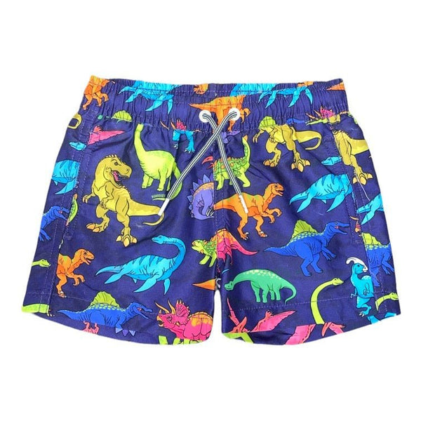 NEON DINO SWIM TRUNKS