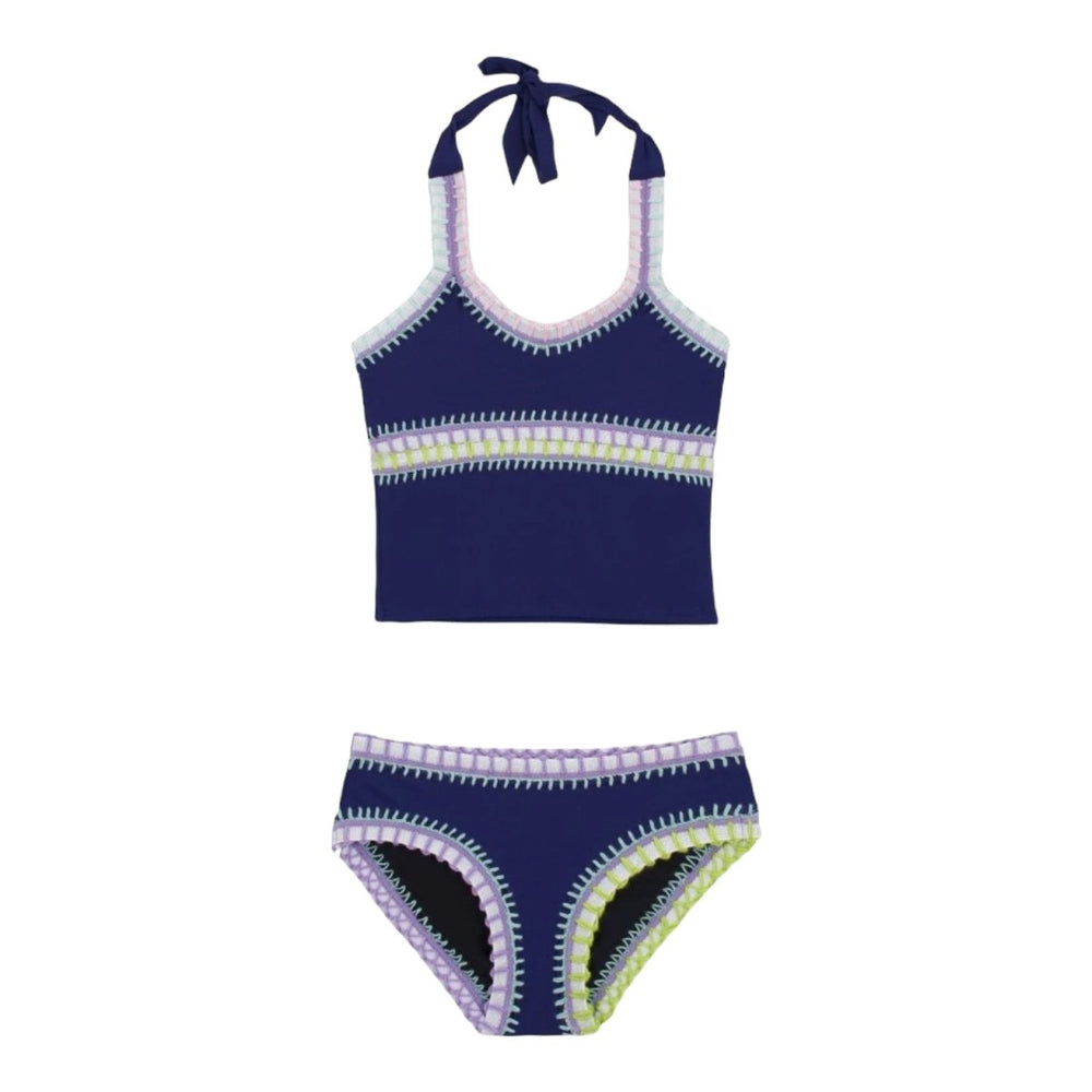 RAINBOW EMBROIDERED TANKINI TWO PIECE