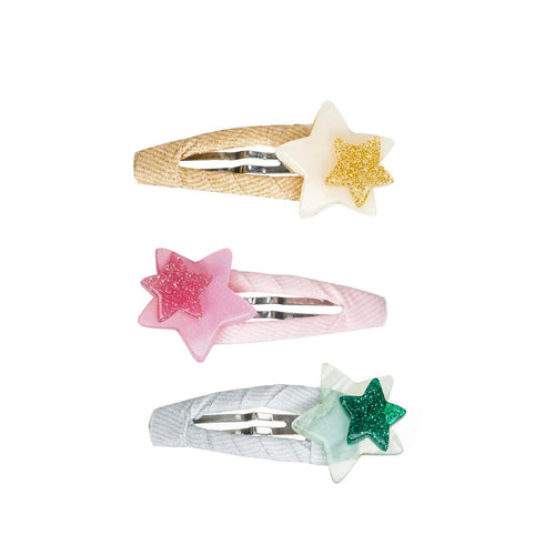Sparkly Stars Snap Clips Set of 3 | Mini Dreamers